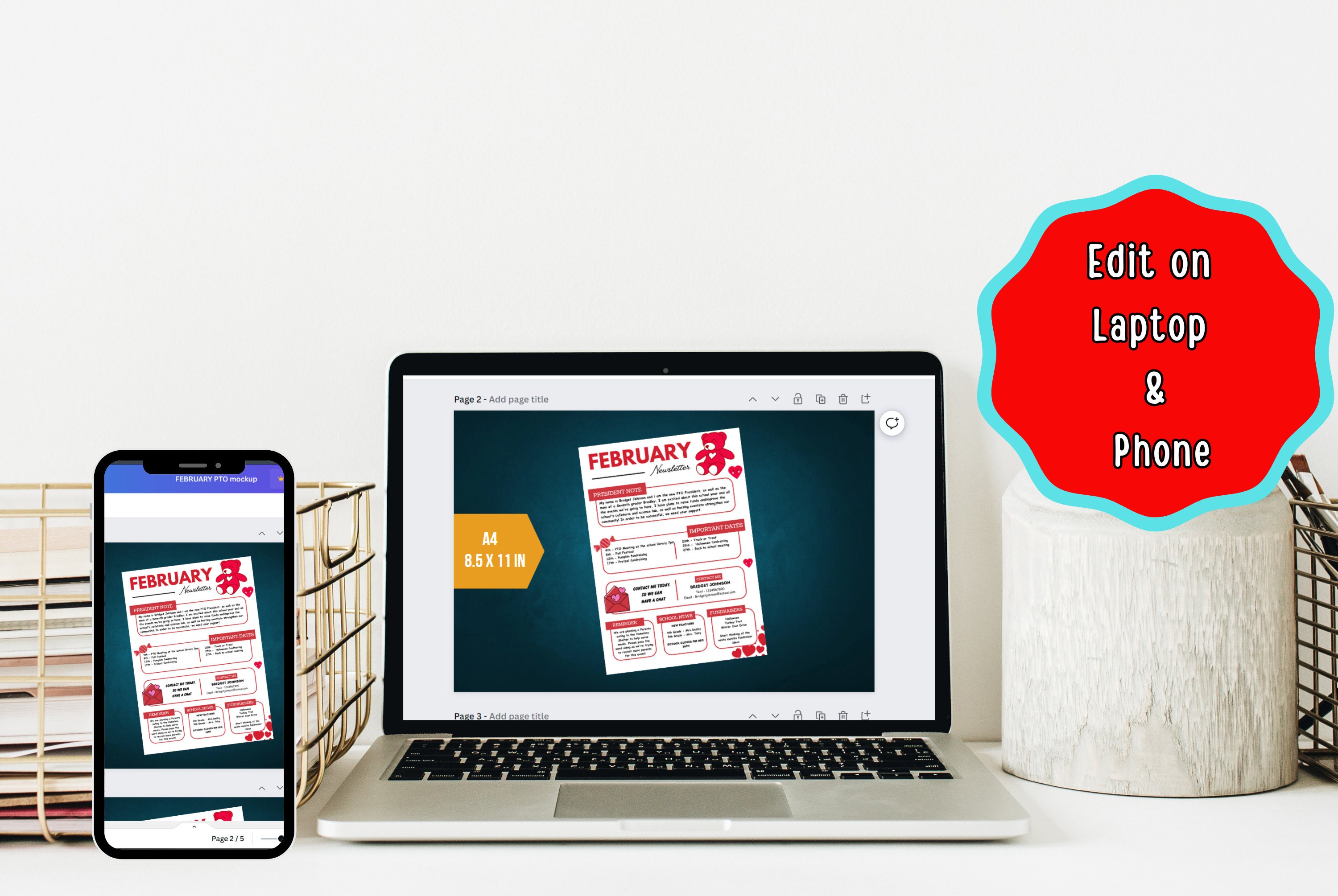 EDITABLE February Newsletter Template Classroom Printable - Etsy