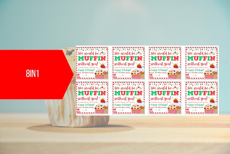 EDITABLE Appreciation Gift Tag, Muffin Without You Teacher Appreciation ...