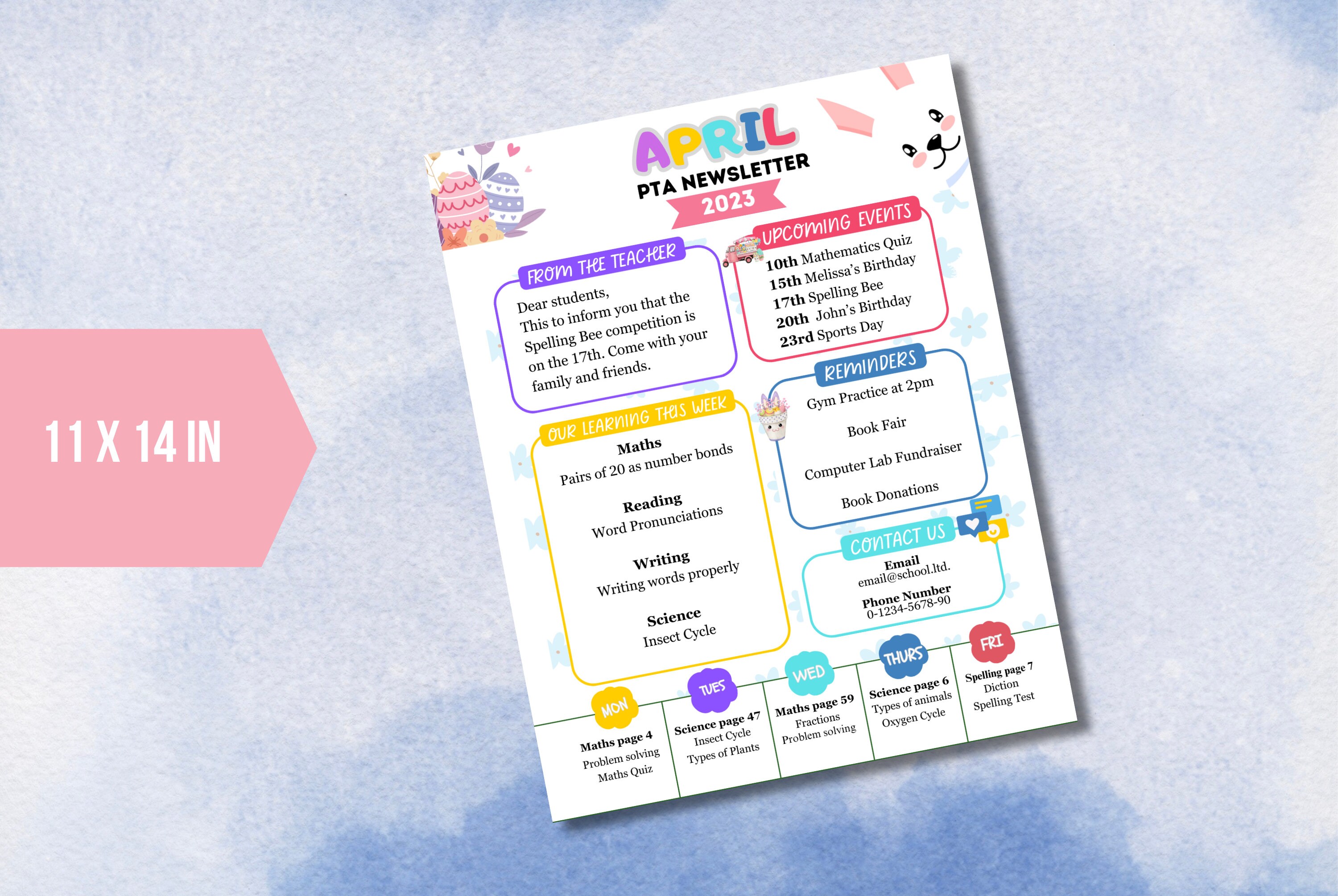 EDITABLE April Newsletter Template Classroom Printable - Etsy