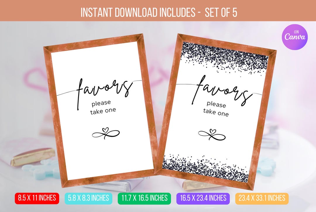 EDITABLE Please Take One Favor Sign, Favors Sign Template, Wedding ...