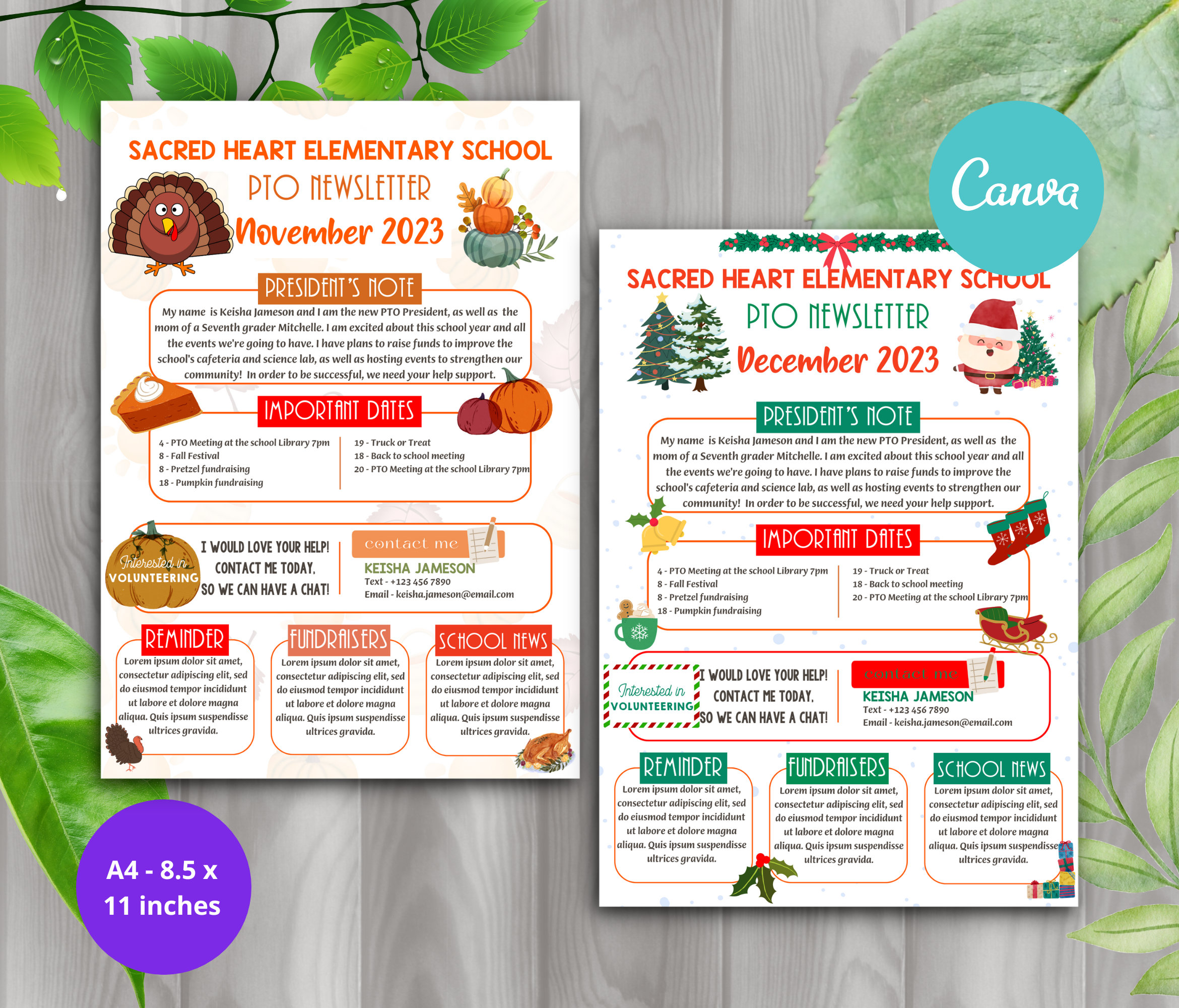 Editable Yearly Newsletter Template Set Classroom Printable - Etsy