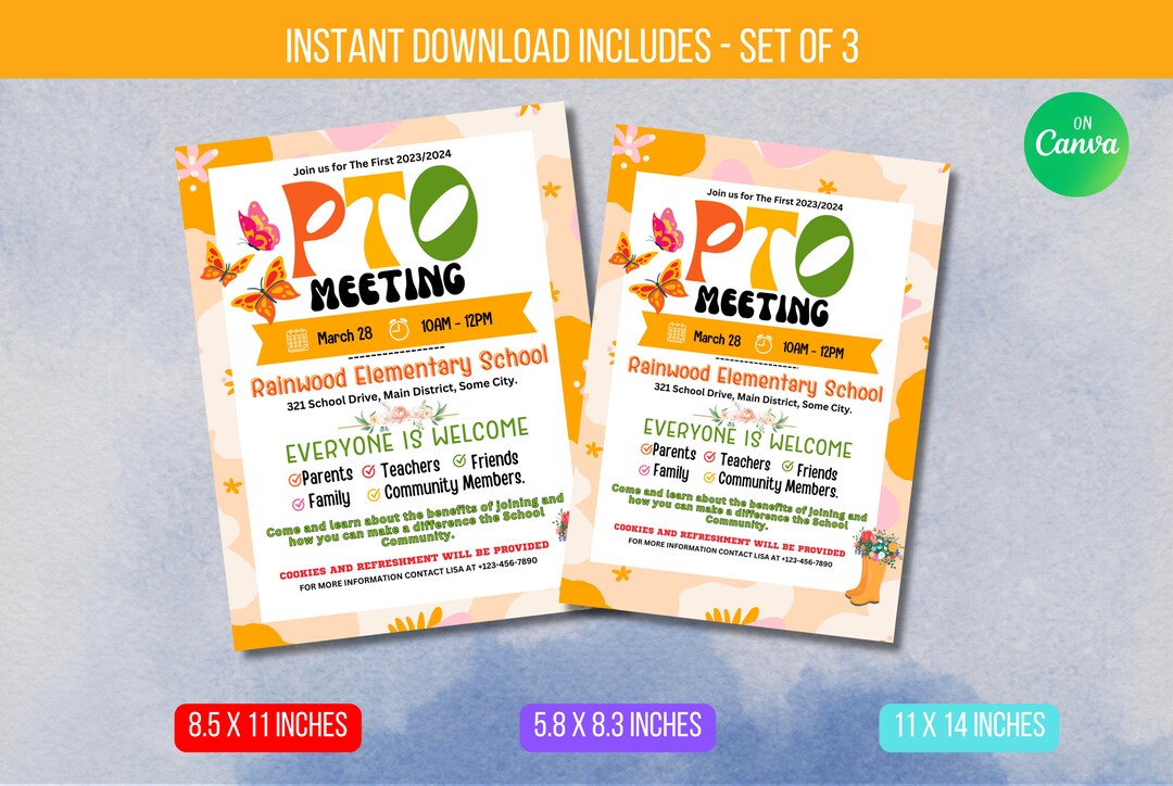 EDITABLE March PTO Meeting Handout Flyer, School Information Meeting ...