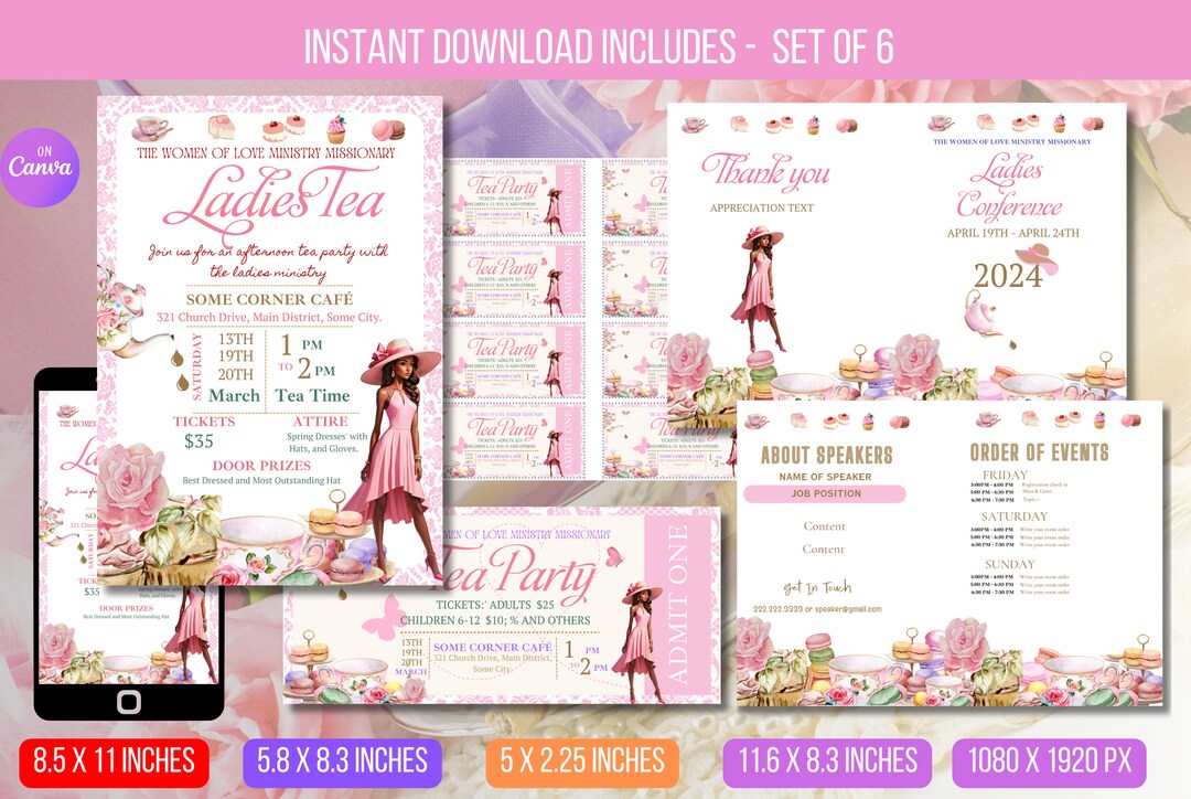 EDITABLE Ladies Tea Event Flyer Printable With Ladies Conference Event ...