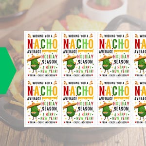 EDITABLE Nacho Average Christmas Gift Tag, Nachos Holiday Gift Tag ...