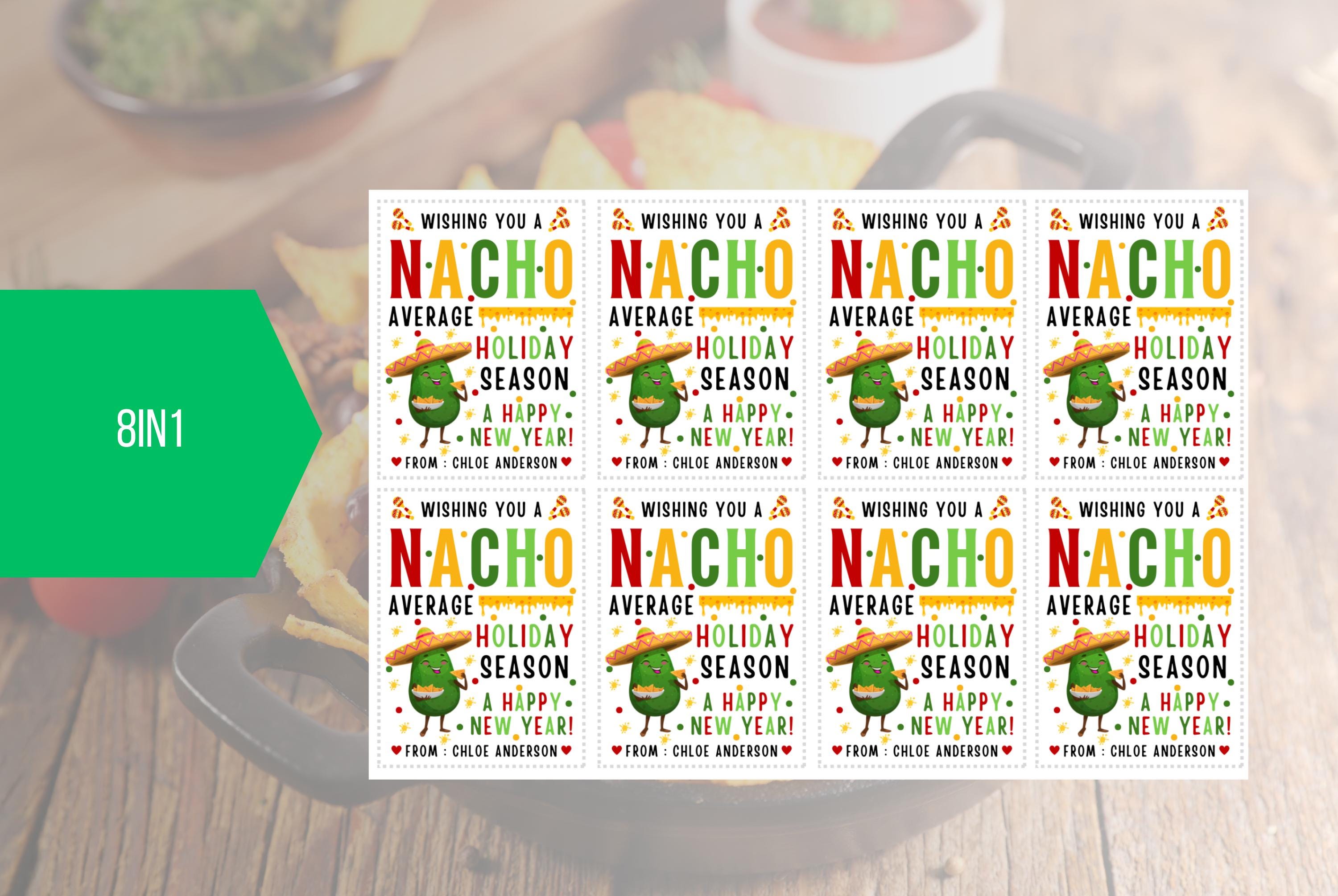 EDITABLE Nacho Average Christmas Gift Tag, Nachos Holiday Gift Tag ...