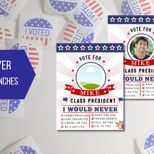 EDITABLE Presidential Campaign Poster, Class Campaign President, High ...
