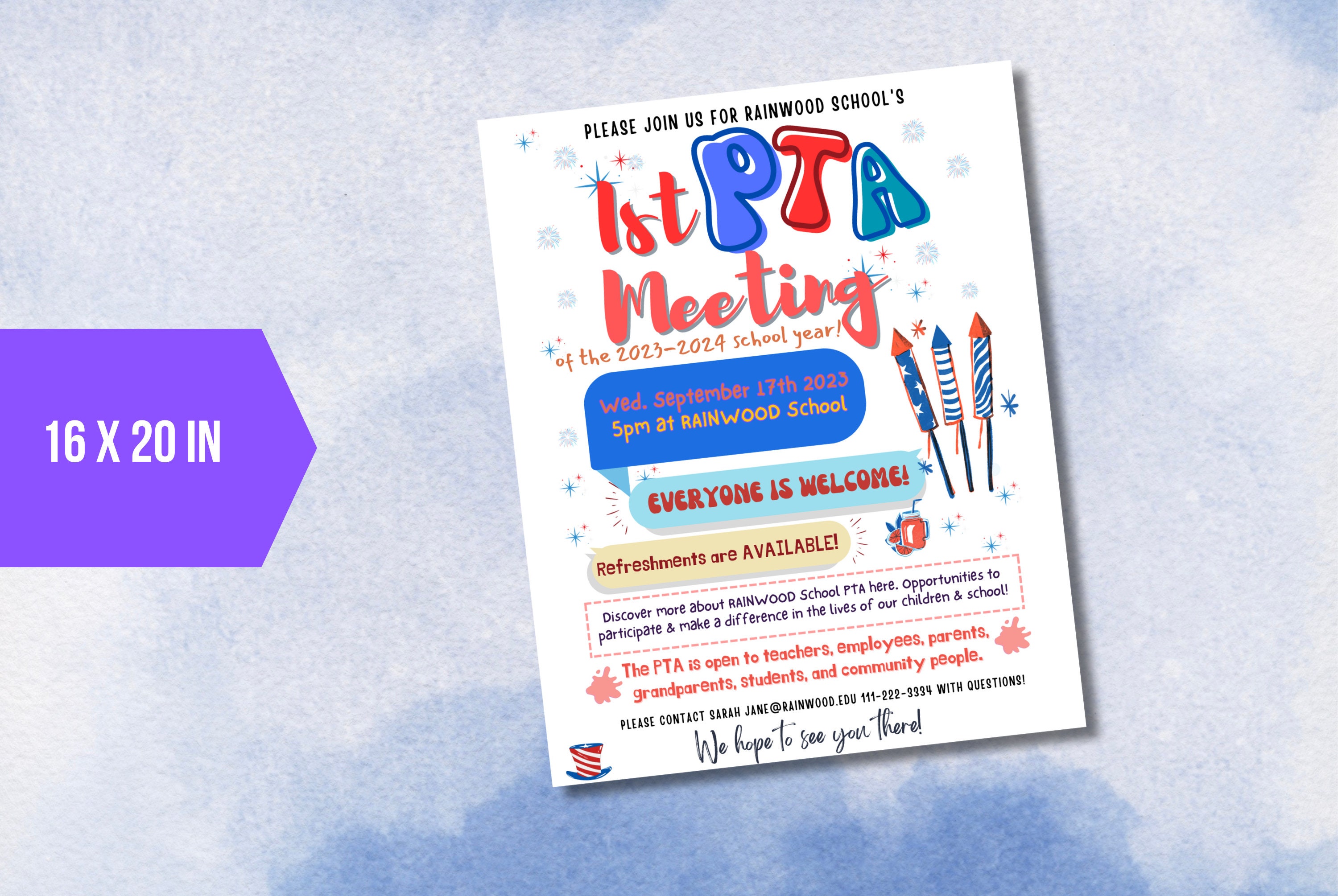 EDITABLE PTA Meeting Handout Flyer School Information Meeting - Etsy
