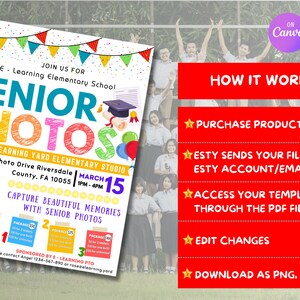 EDITABLE Senior School Photos Flyer, Graduation Photography, Printable ...