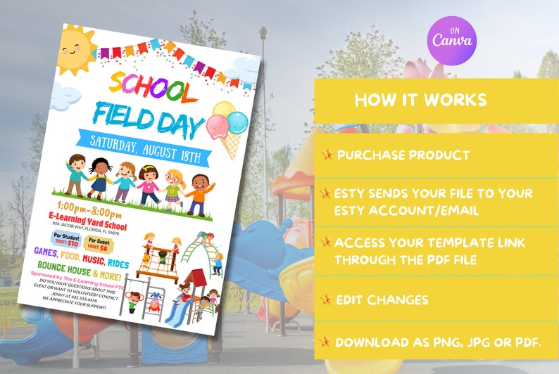 EDITABLE School Field Day Flyer, School Family Benefit Carnival ...