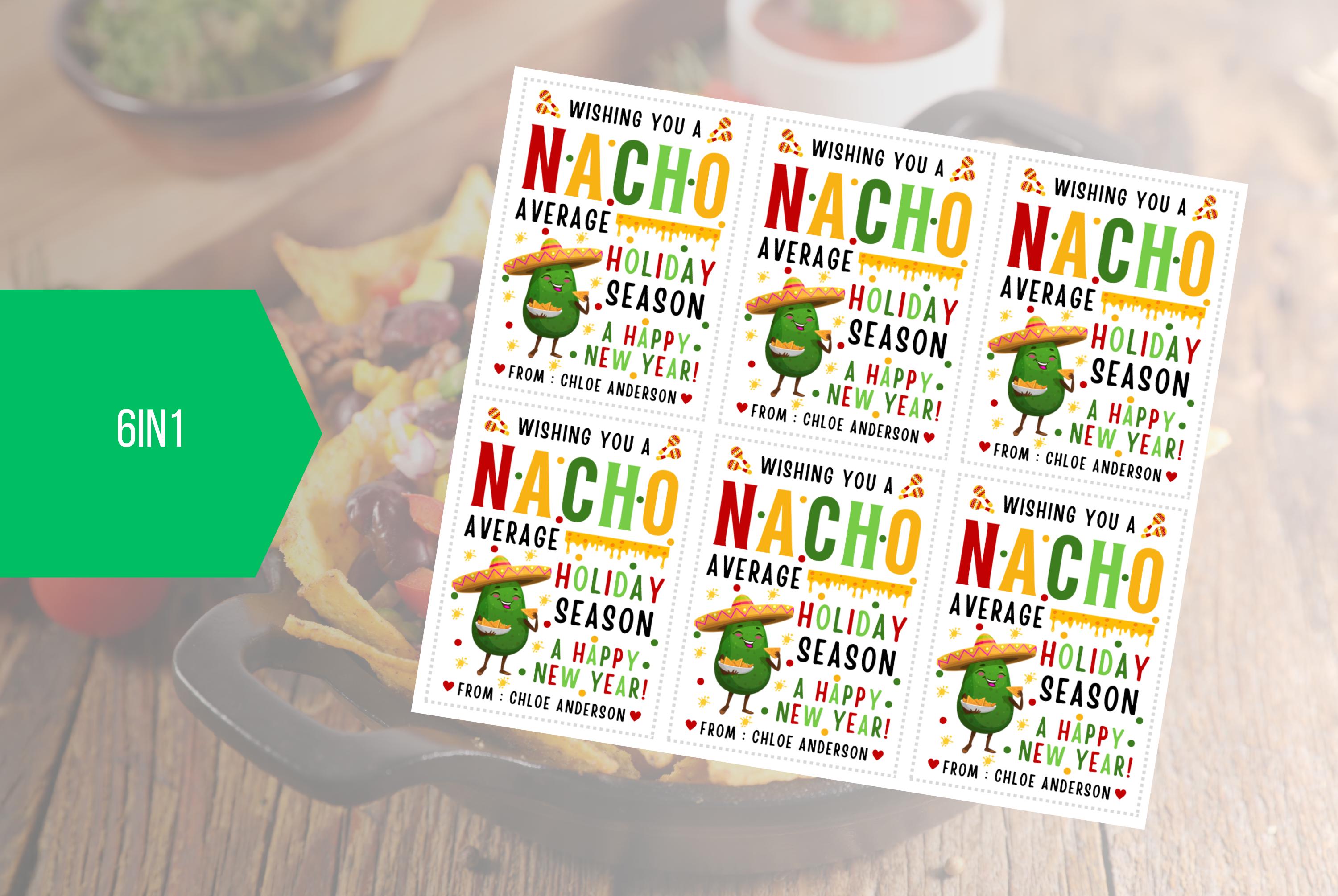EDITABLE Nacho Average Christmas Gift Tag, Nachos Holiday Gift Tag ...
