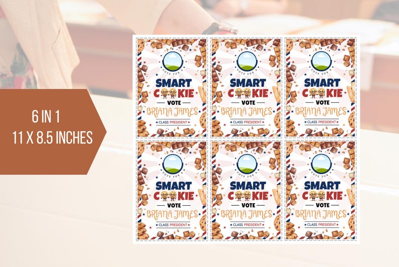 EDITABLE Presidential Campaign Poster, Smartie Cookie Poster, Class ...