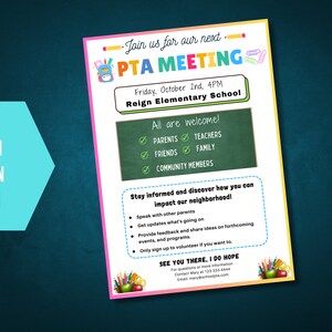 EDITABLE PTA Meeting Package, Pto/pta Information Meeting Flyer, Why ...