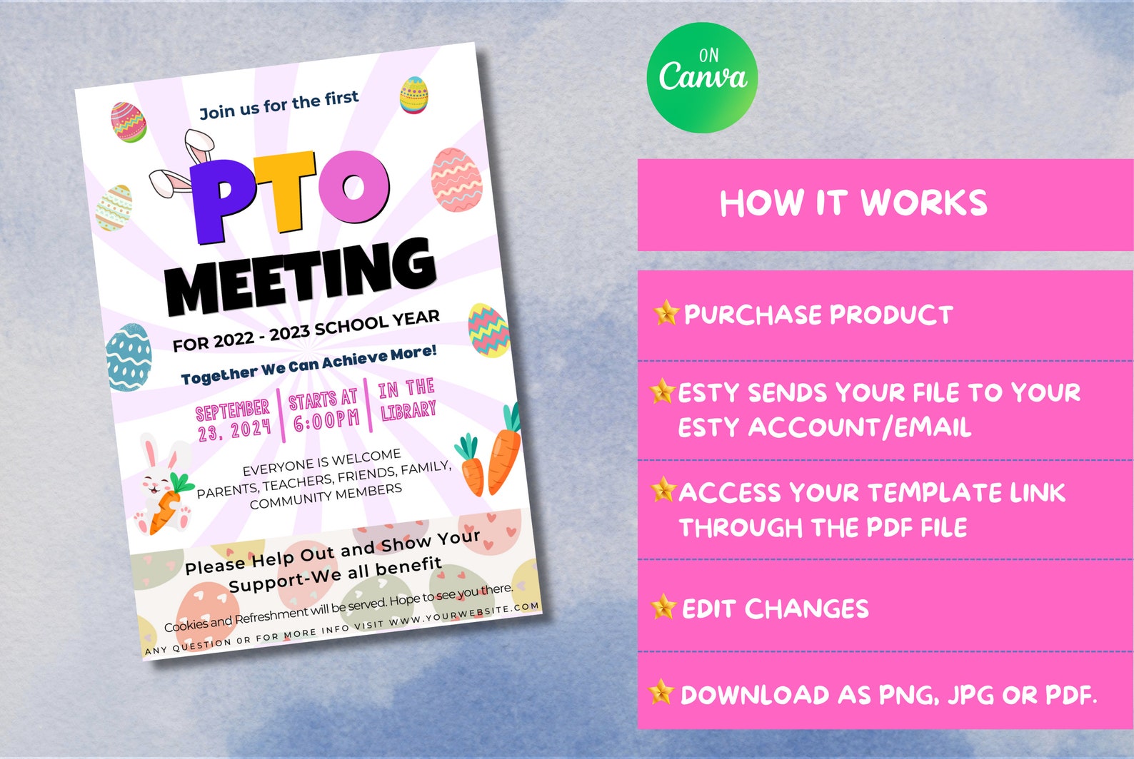 EDITABLE April PTO Meeting Handout Flyer, School Information Meeting ...