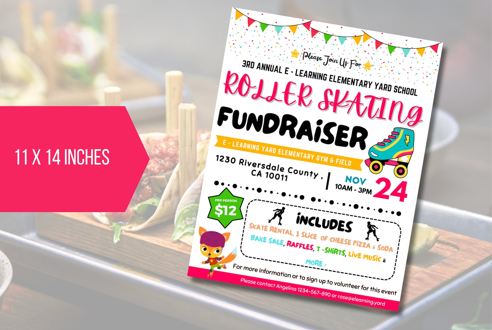 EDITABLE Roller Skate Fundraiser, Family Skate Night, School Dance ...