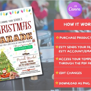 EDITABLE Christmas Parade Invitation, Christmas Parade Invite Template ...