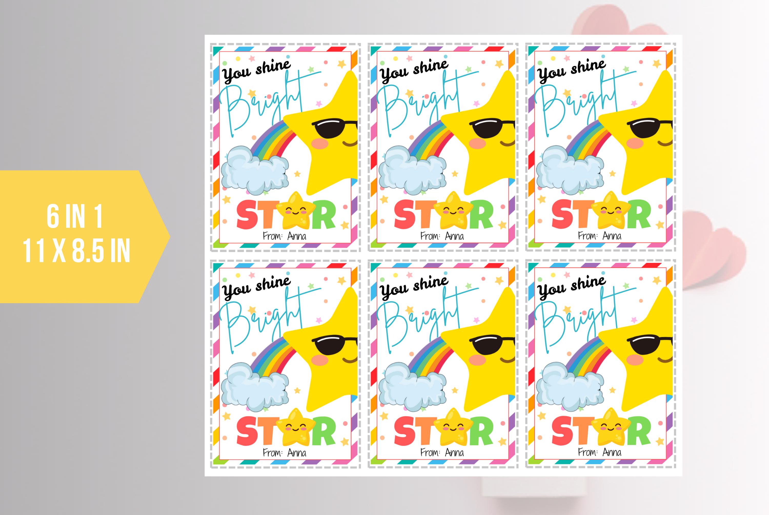 EDITABLE You Shine Bright Like a Star Gift Tags, School Printable Tags ...