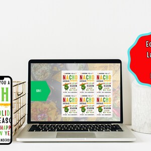 EDITABLE Nacho Average Christmas Gift Tag, Nachos Holiday Gift Tag ...