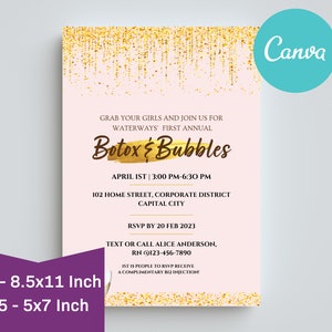 EDITABLE Botox & Bubbles Party Invite, Botox Special Flyer, Editable ...