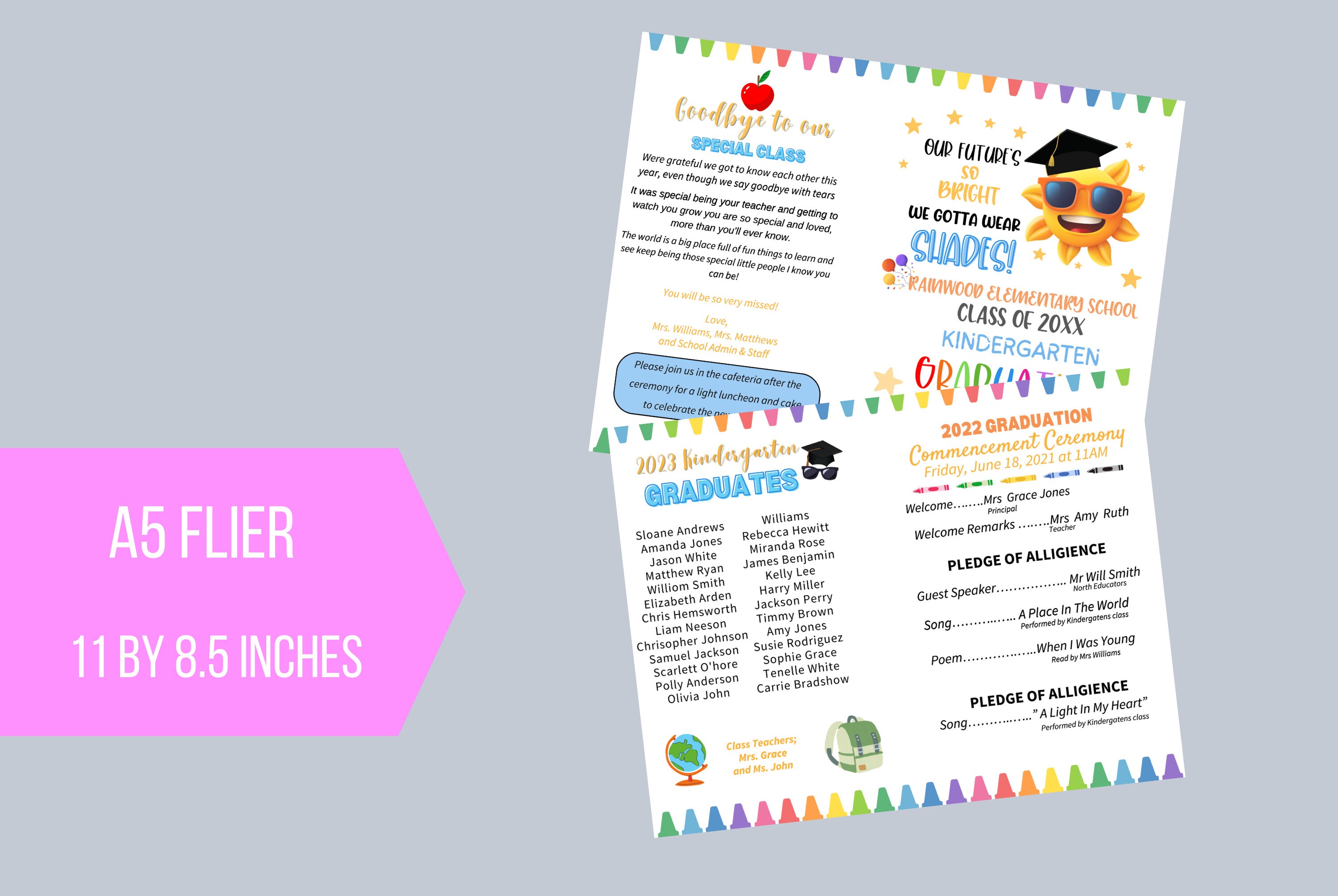 EDITABLE Kindergarten Graduation Invitation, Preschool Pre K Graduation ...