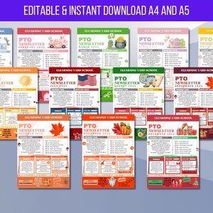 EDITABLE Monthly Newsletter Template Bundle, Classroom Printable ...