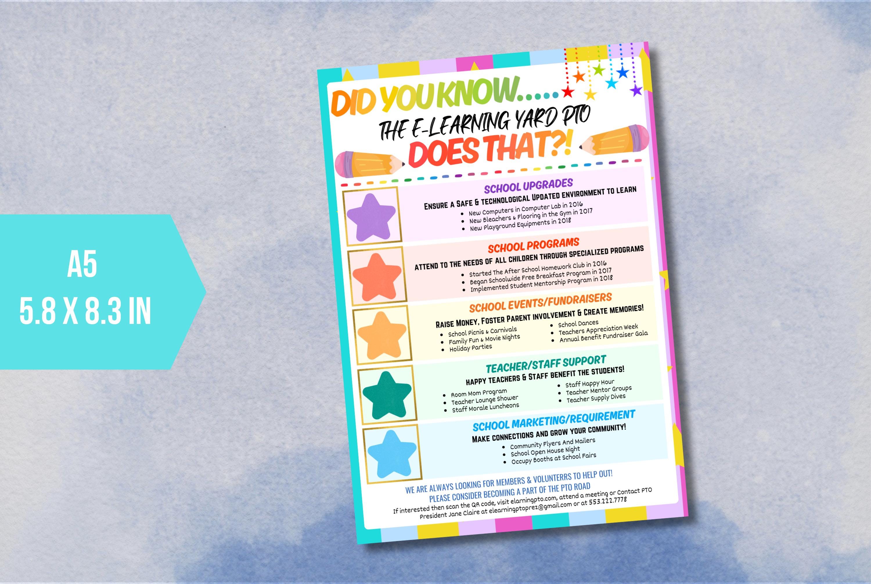 EDITABLE PTO PTA Recruitment Flyer Template, Join the Pto Information ...