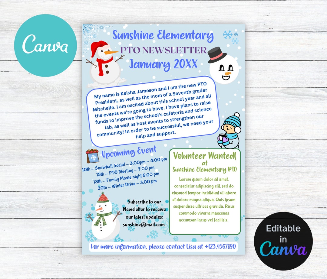 JANUARY PTO Newsletter Flyer, School Valentine Event, Why Volunteer ...
