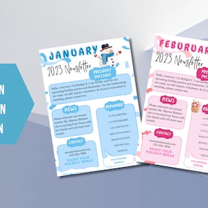 EDITABLE Monthly Newsletter Template Bundle, Classroom Printable ...