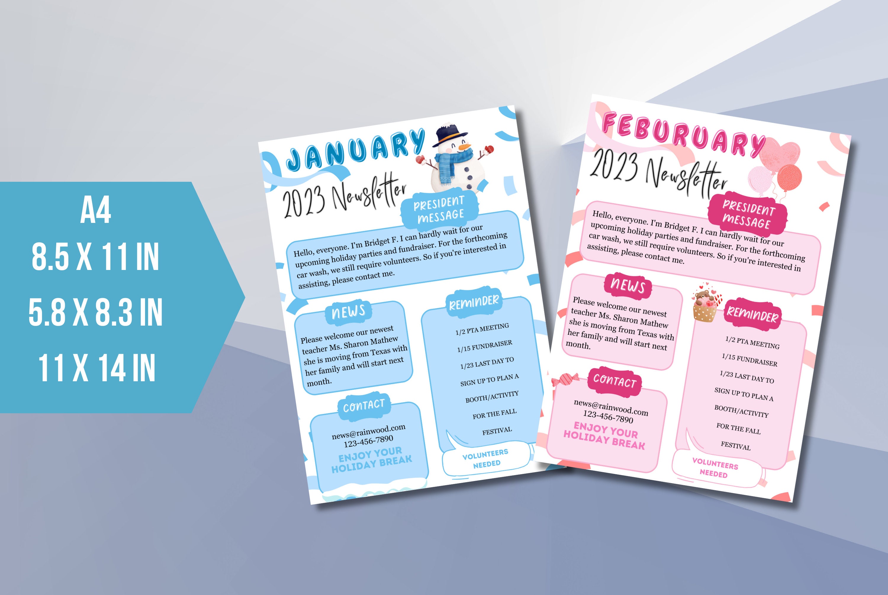 EDITABLE Monthly Newsletter Template Bundle, Classroom Printable ...