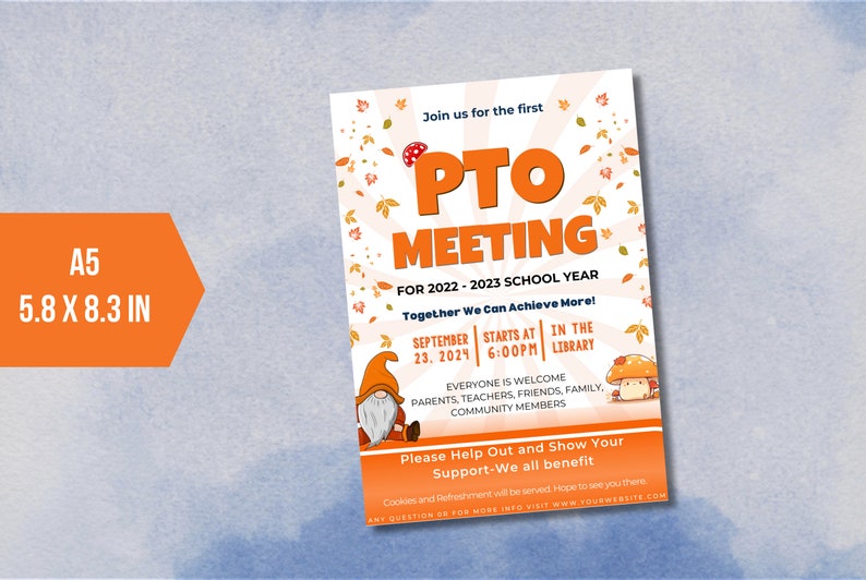 EDITABLE October PTO Meeting Handout Flyer, School Information Meeting ...