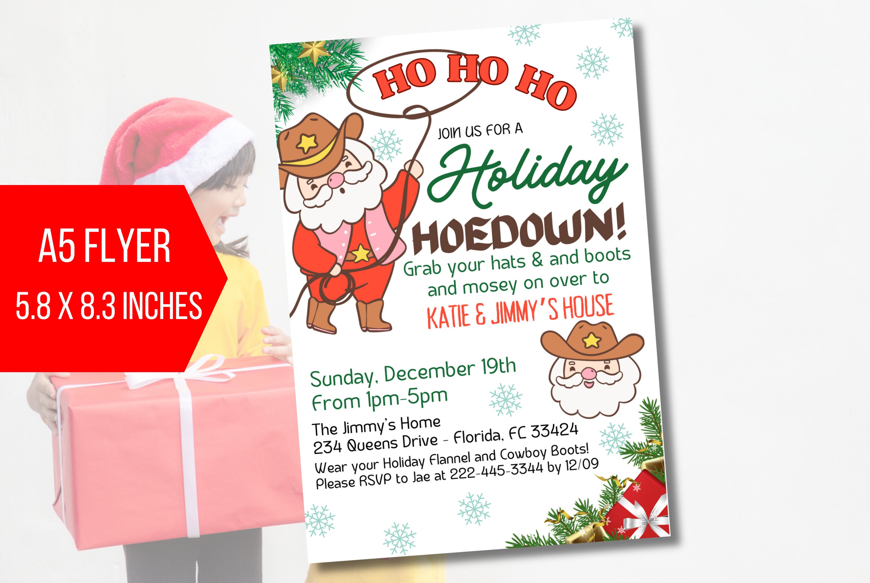 EDITABLE Holiday Hoedown Flyer Template Printable Christmas - Etsy