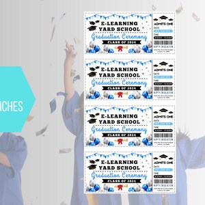 EDITABLE School Graduation Ceremony Ticket, Kindergarten Graduation ...