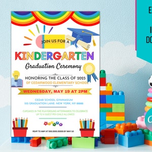 Kindergarten Graduation Invitation, Editable Kindergarten Graduation ...