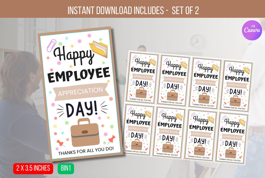 EDITABLE Happy Employee Appreciation Day Gift Tag, Employee ...