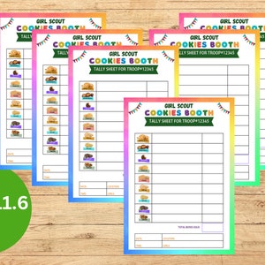 2023 ABC Bakers Girl Scout Cookie Booth Tally Sheet, Printable Sale ...
