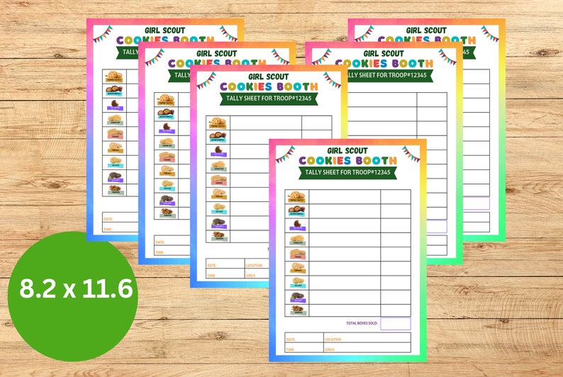 2023 ABC Bakers Girl Scout Cookie Booth Tally Sheet Printable - Etsy
