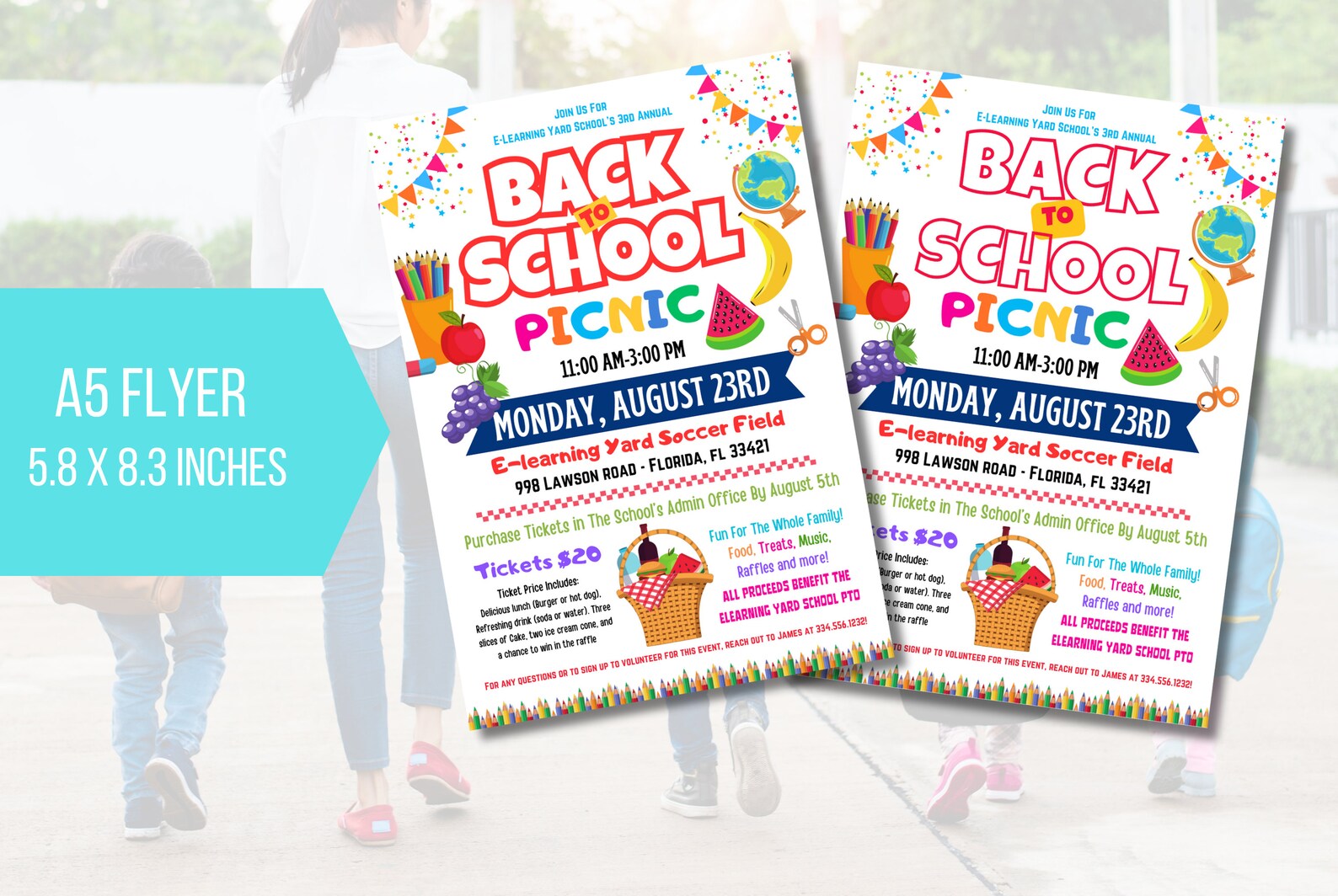 EDITABLE Back to School Picnic Invite, School Picnic Party Invite, End ...