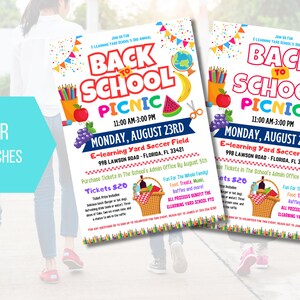 EDITABLE Back to School Picnic Invite, School Picnic Party Invite, End ...