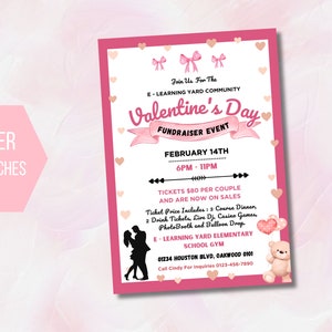 EDITABLE Valentines Day School Fundraiser Flyer, Fundraiser PTO Flyer ...
