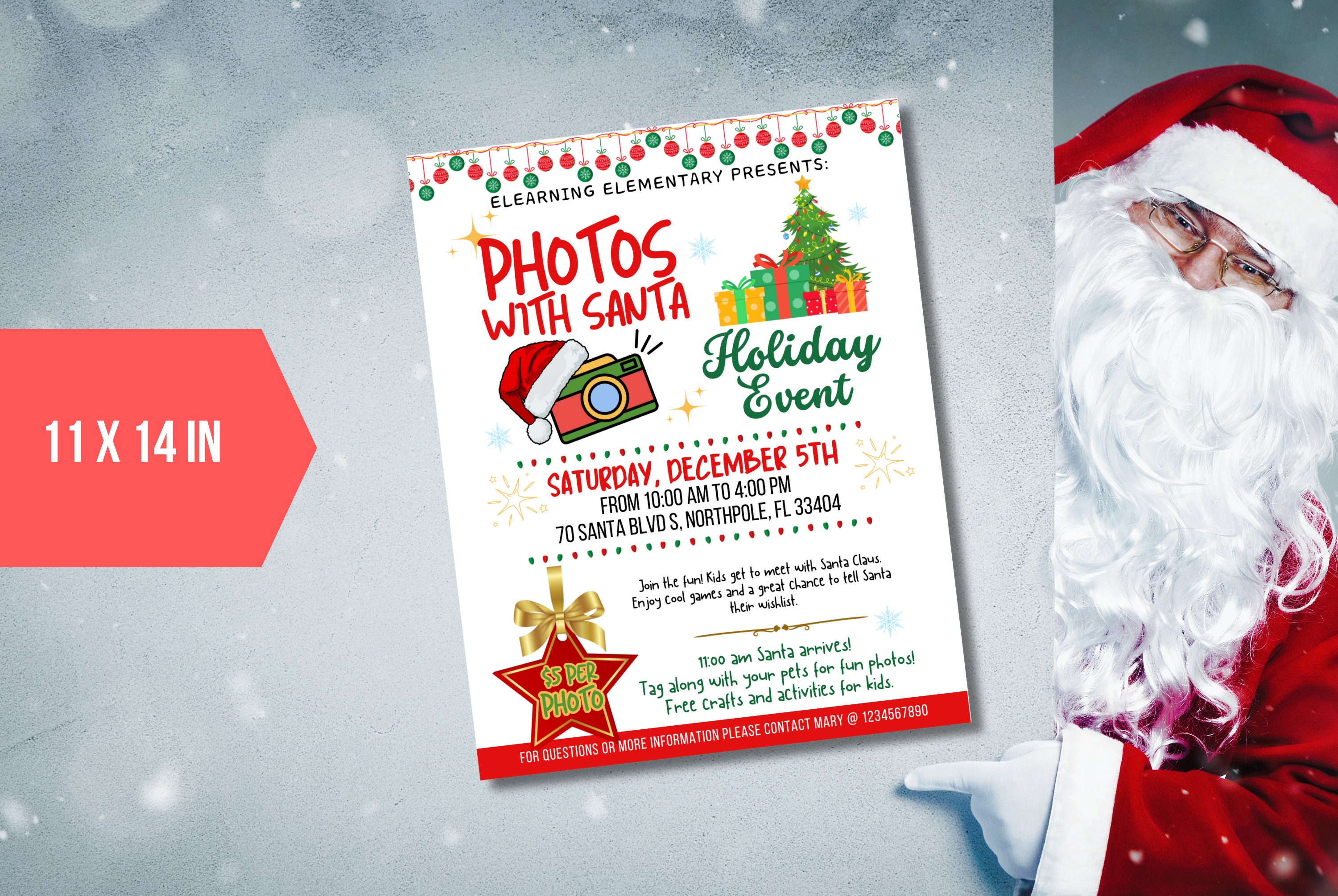 EDITABLE Photos With Santa Flyer, Printable Photos Invitation, Kid ...