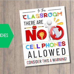 EDITABLE No Cellphones Allowed Wall Sign Classroom Poster, Classroom ...