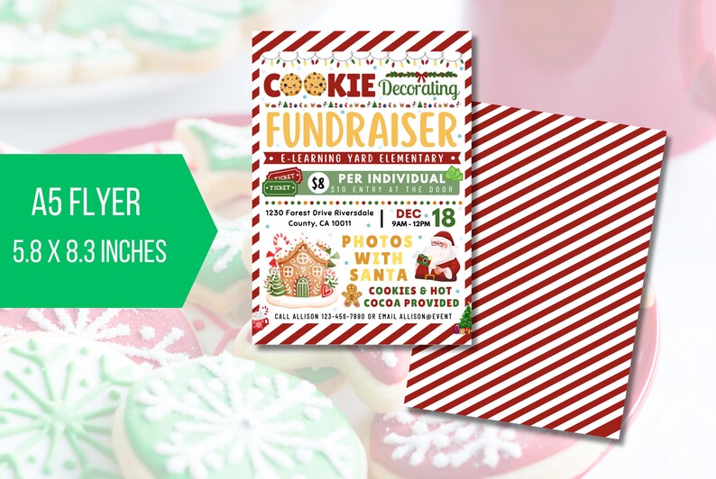 EDITABLE Cookie Decorating Fundraiser Flyer, PTA PTO Holiday Fundraiser ...
