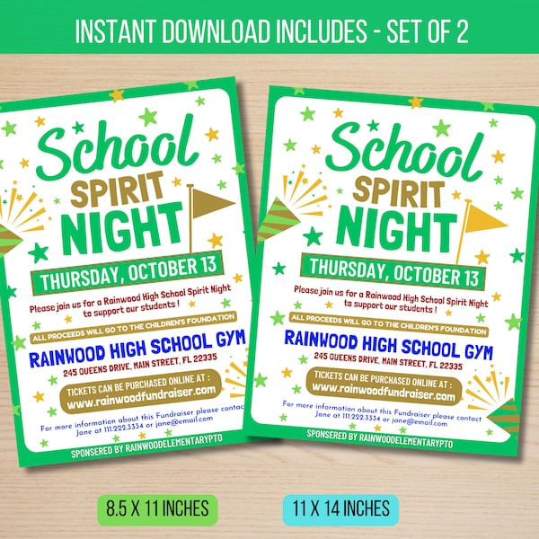 School Spirit Night Flyer - Etsy
