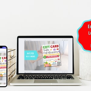 EDITABLE Gift Card Raffle Fundraiser Flyer, Raffle Fundraiser, Cash ...