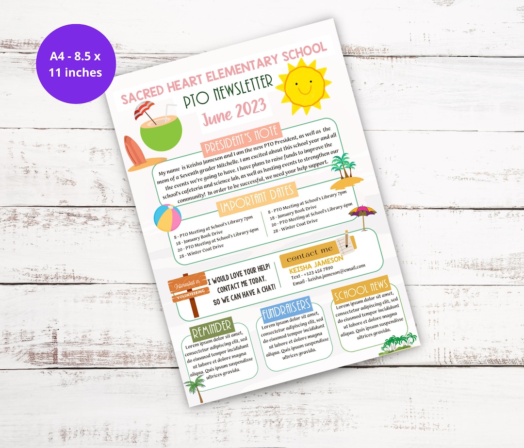 EDITABLE June PTO Newsletter Flyer, School Event, Why Volunteer School ...