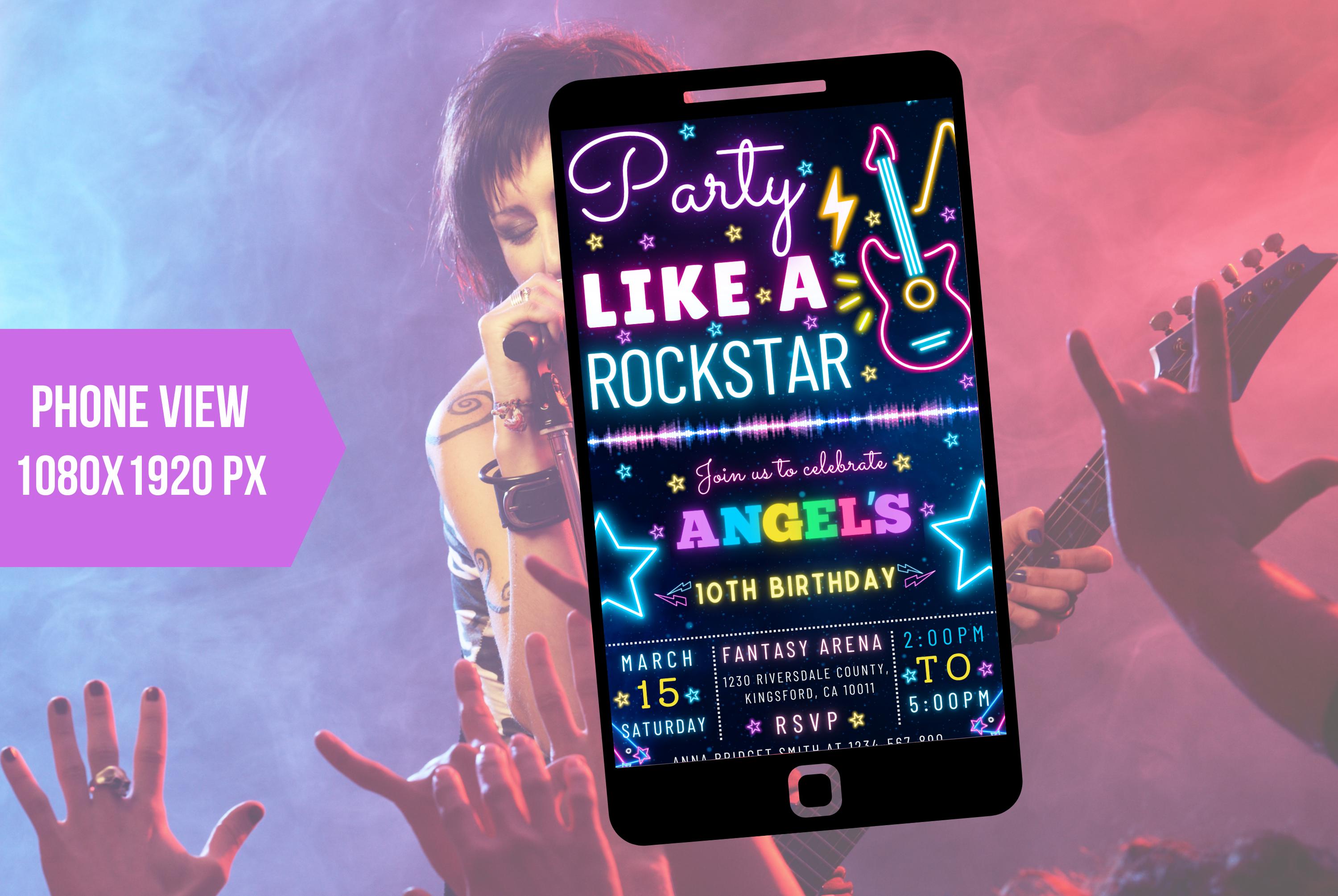 EDITABLE Rock Star Birthday Party, Like the Birthday of a Rock Star, a ...