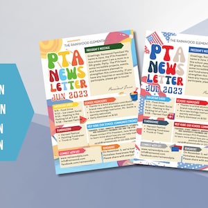 EDITABLE PTA Monthly Newsletter Template Bundle, Classroom Printable ...