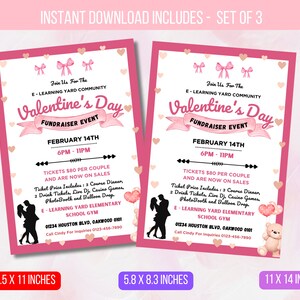 EDITABLE Valentines Day School Fundraiser Flyer, Fundraiser PTO Flyer ...
