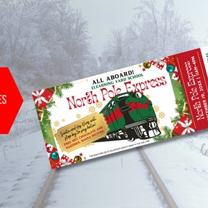 EDITABLE Northpole Express Train Ticket, Santa Flyer and Invitation ...