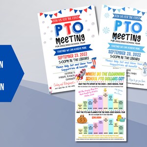 EDITABLE PTA Meeting Season Package Flyer, School Information PTO ...