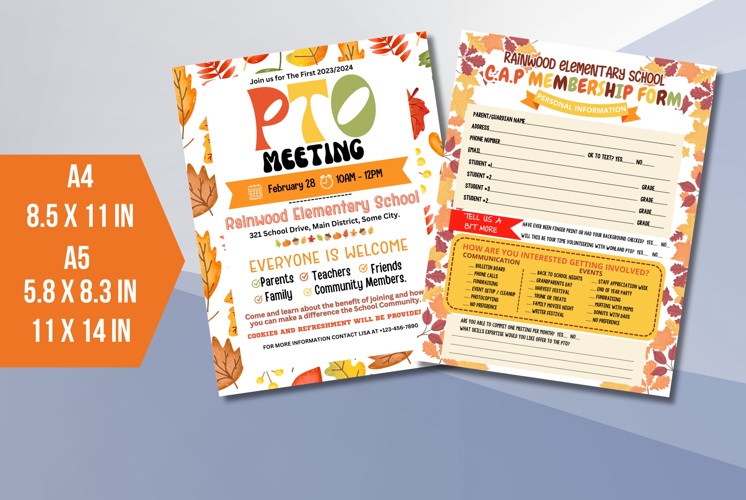 EDITABLE PTO Flyer Bundle Printable School PTO Information - Etsy